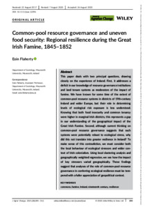 Common‐pool resource governance and uneven food security: Regional ...